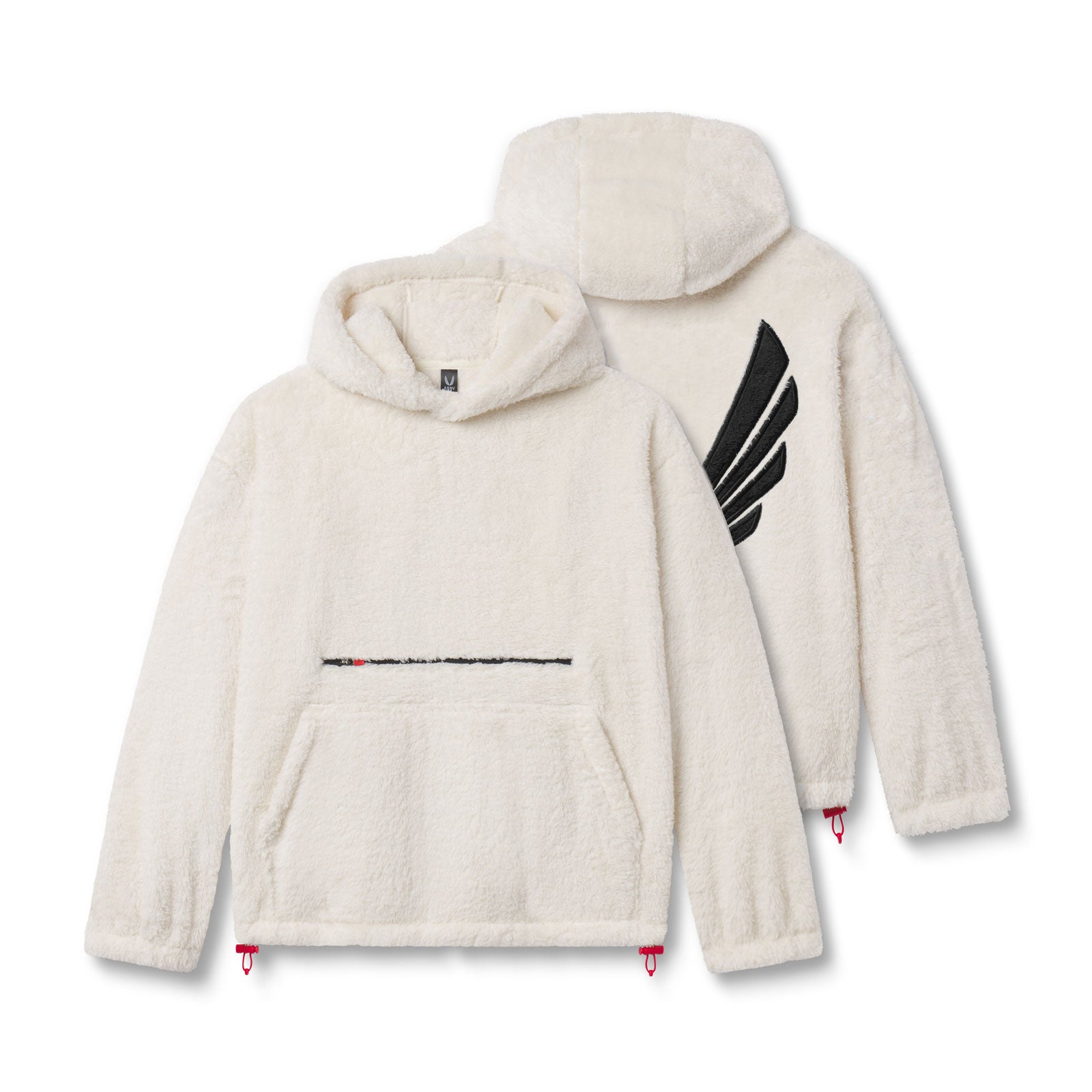 0553. Sherpa Recovery Hoodie - Ivory Cream/Black "Wings" – ASRV