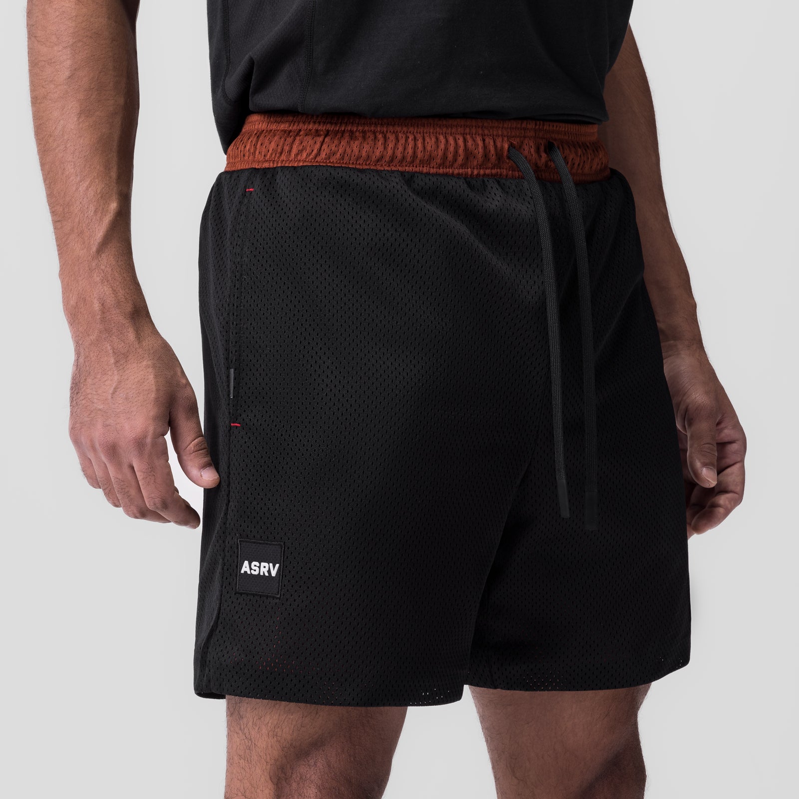 0795. SilverPlus™ Mesh Reversible Short - Brick/Black – ASRV
