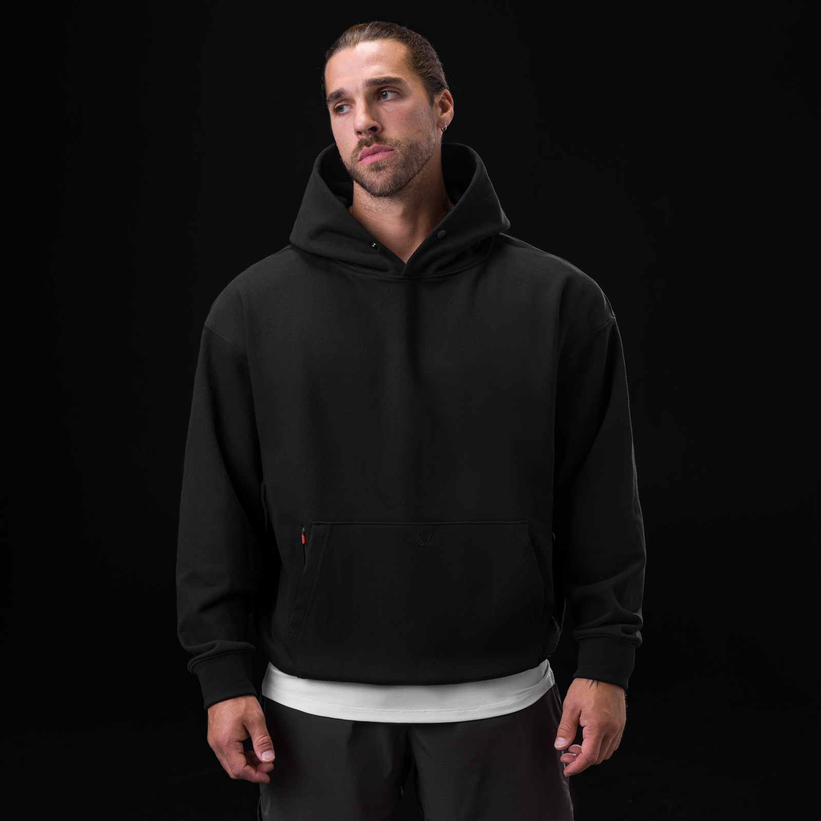 0874. Tech-Terry™ Zip Pocket Hoodie - Black/Black "OTWR" – ASRV