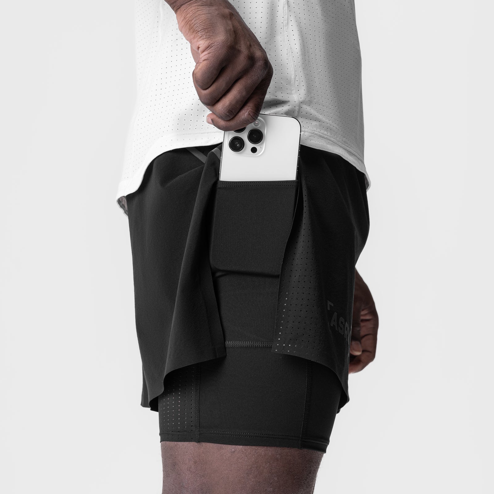 0951. Aerotex™ 4" High Split Liner Short - Black/Black – ASRV