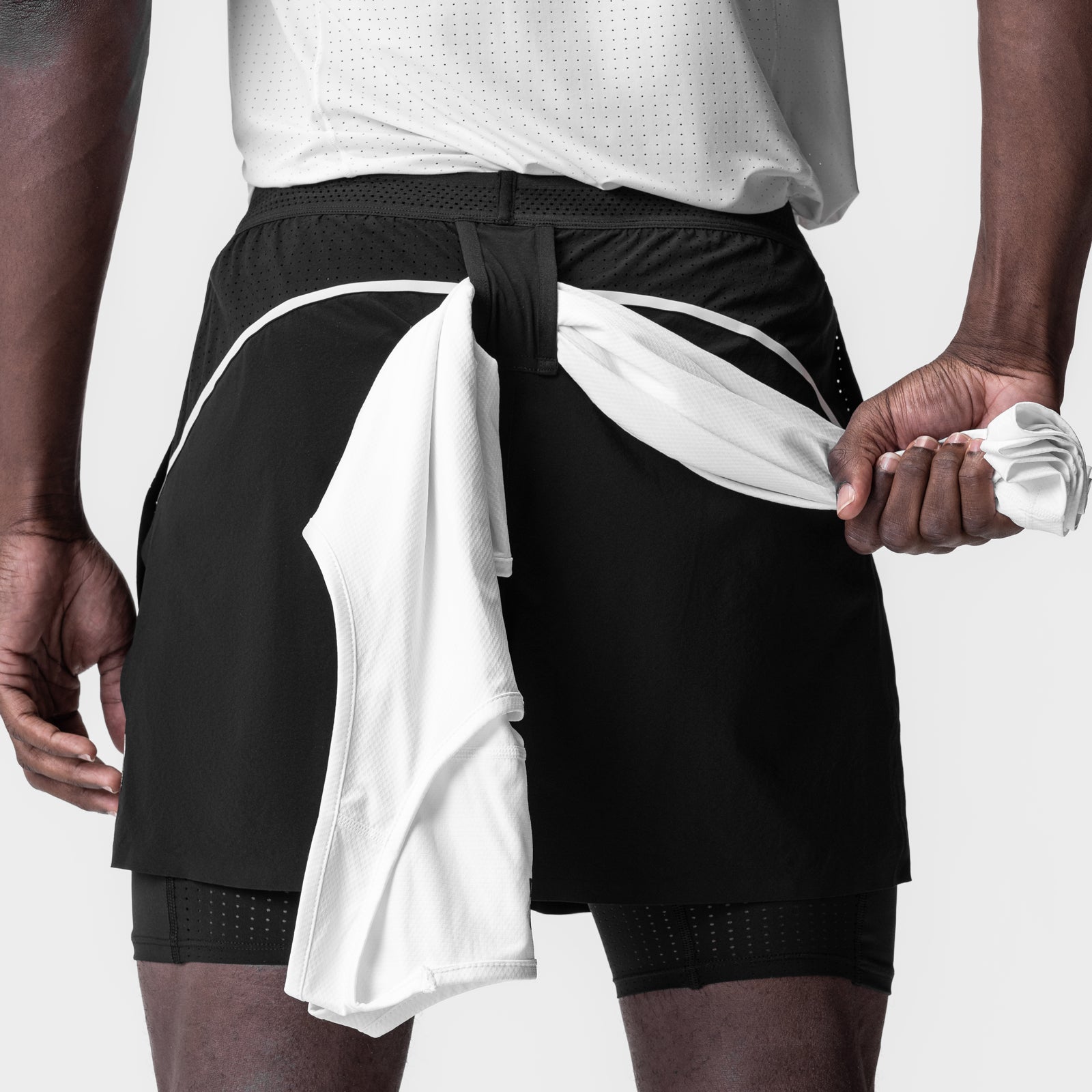 0951. Aerotex™ 4" High Split Liner Short - Black/White – ASRV