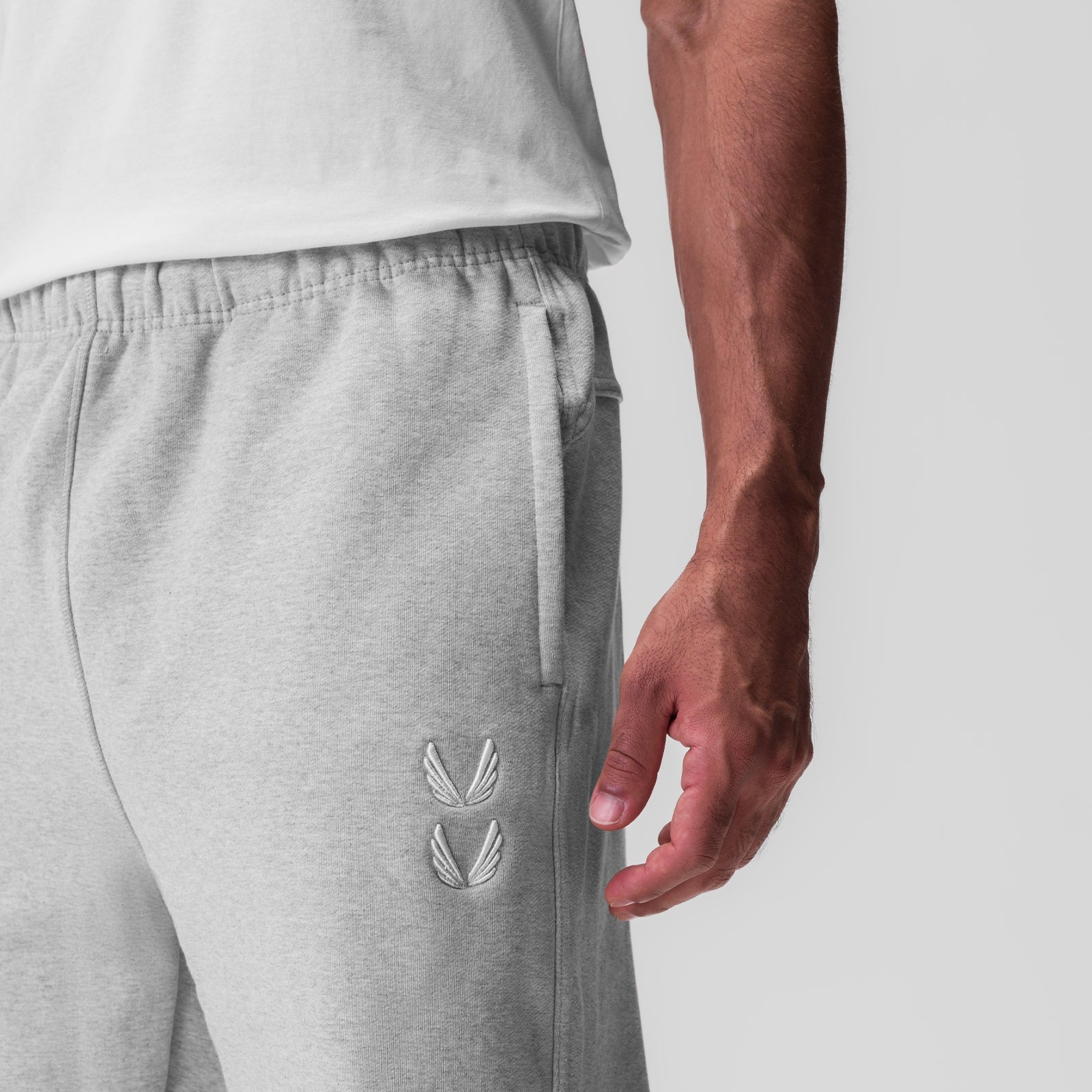 0655. Tech-Terry™ Oversized Sweats - Heather Grey "Stacked Wings" – ASRV