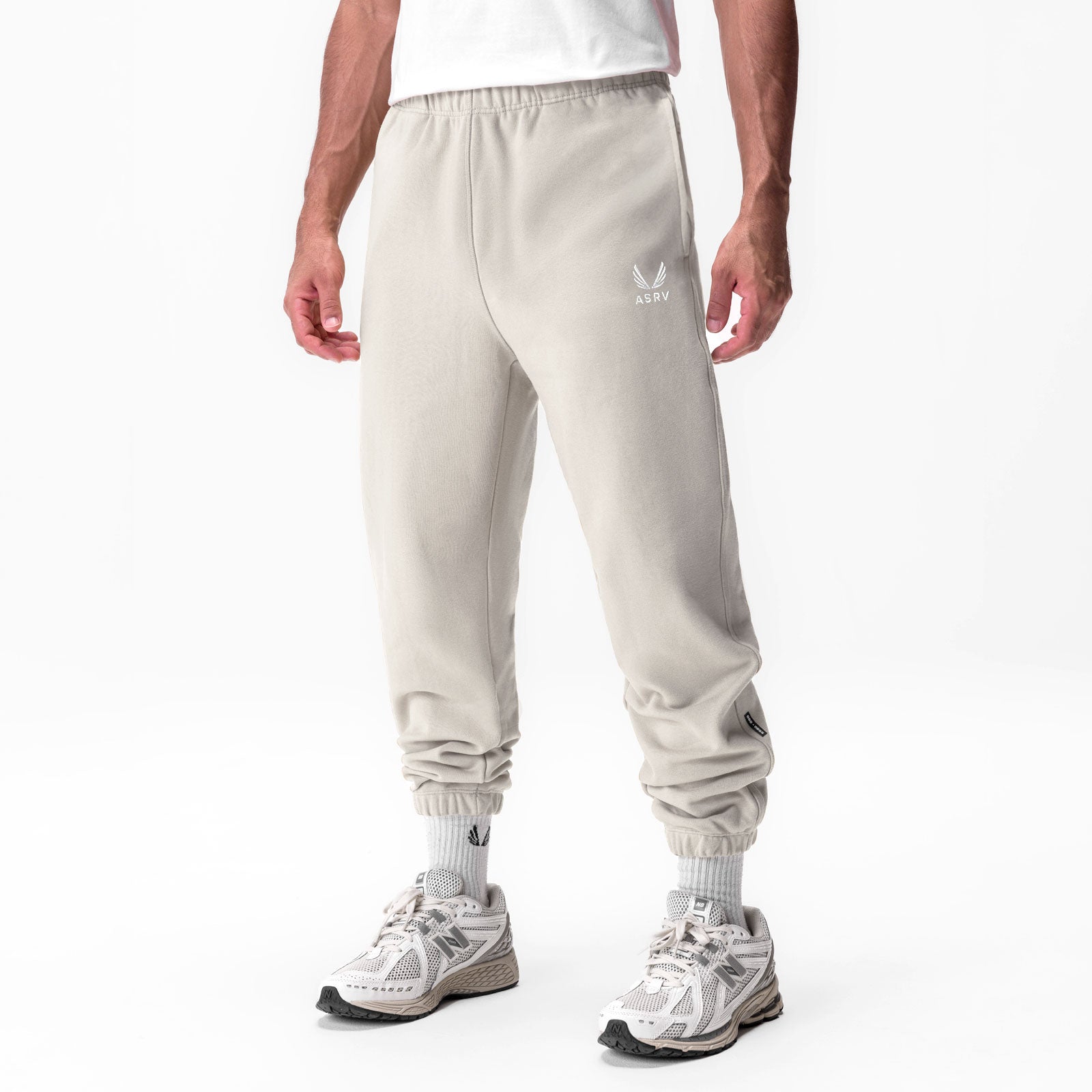 0655. Tech-Terry™ Oversized Sweats - Ivory Cream "Emblem" – ASRV