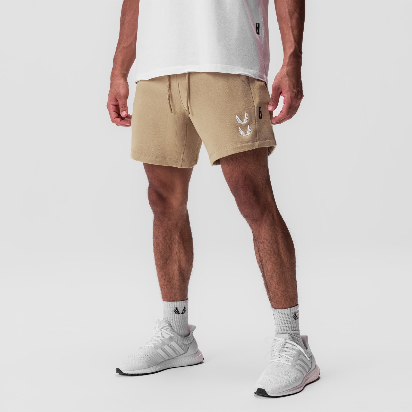 0867. Tech-Terry™ Sidelock Sweat Short - Khaki "Stacked Wings" – ASRV